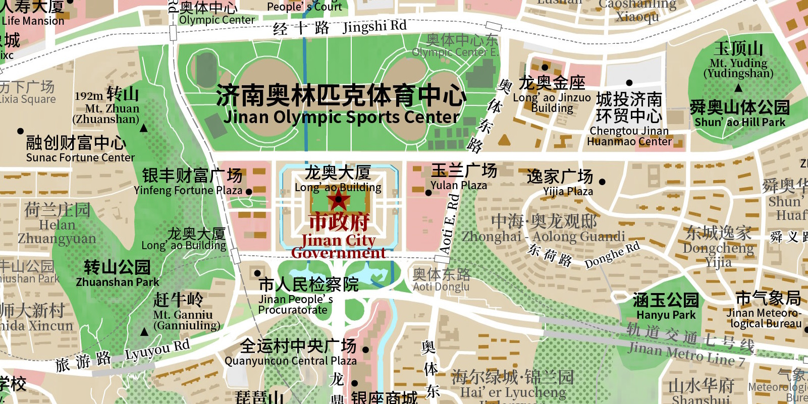 Map of Jinan Urban Area | Zhaoxu Sui's Portfolio of Maps