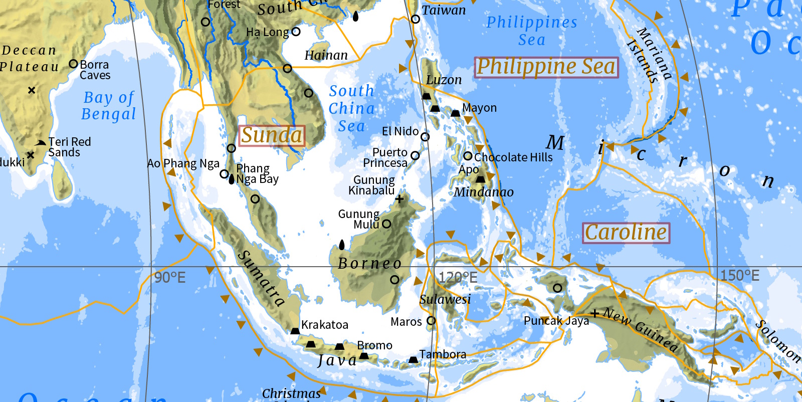 Southeast Asia Physical And Political Map Southeast Asia Countries, A